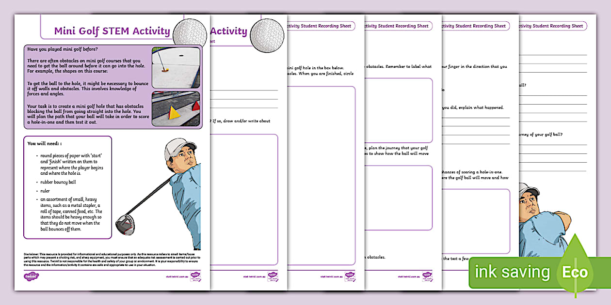 Mini Golf STEM Activity (teacher made) - Twinkl
