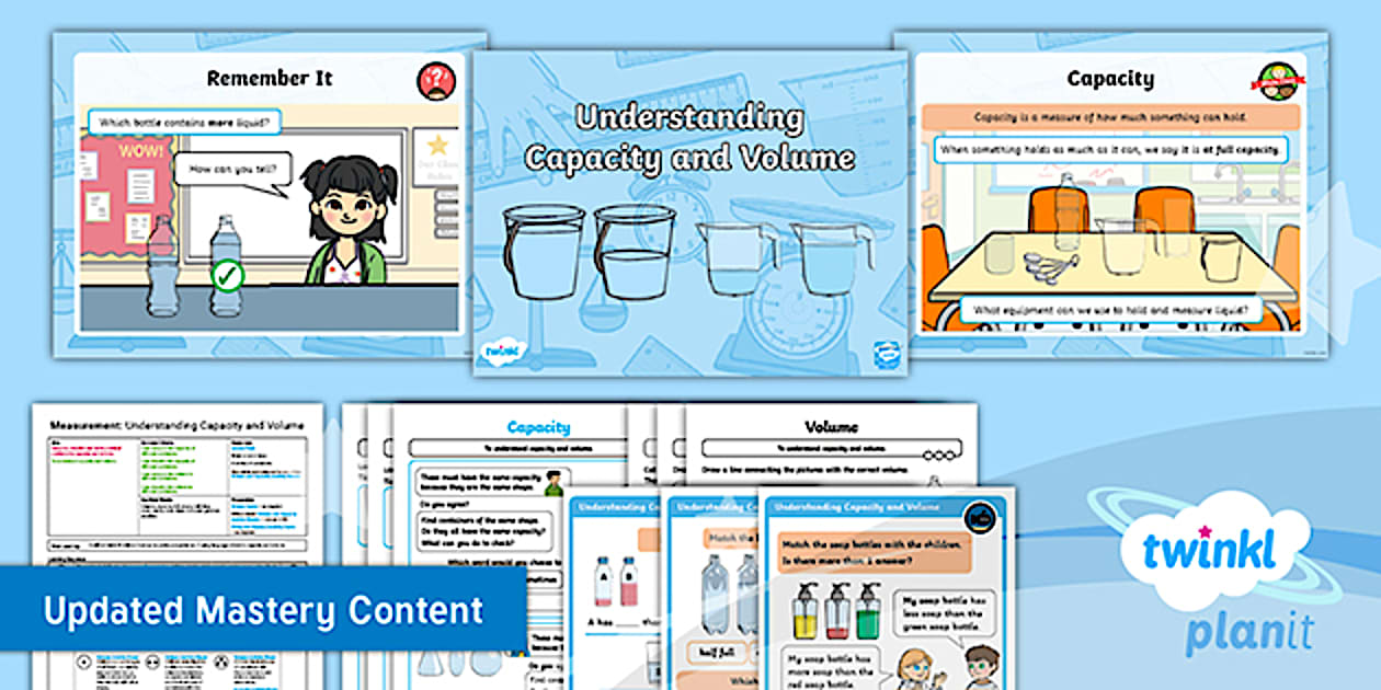 Year 1 Capacity and Volume PlanIt Maths Lesson 1 - Twinkl