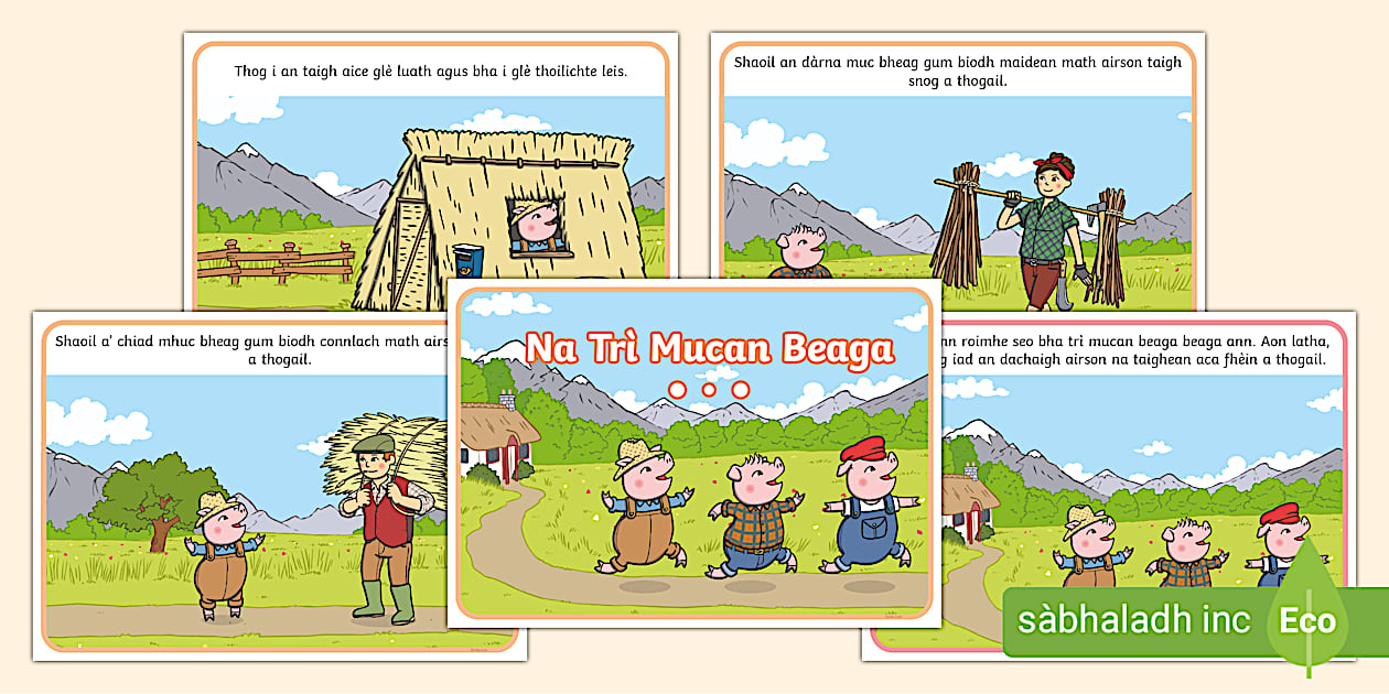Ordachadh-Stòiridh Na Trì Mucan Beaga - Stòiridh bho Twinkl