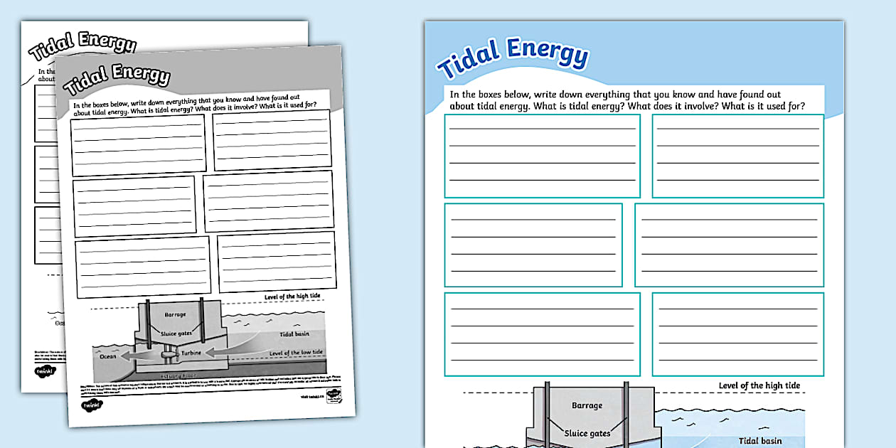 Tidal Energy Writing Frame (teacher made) - Twinkl