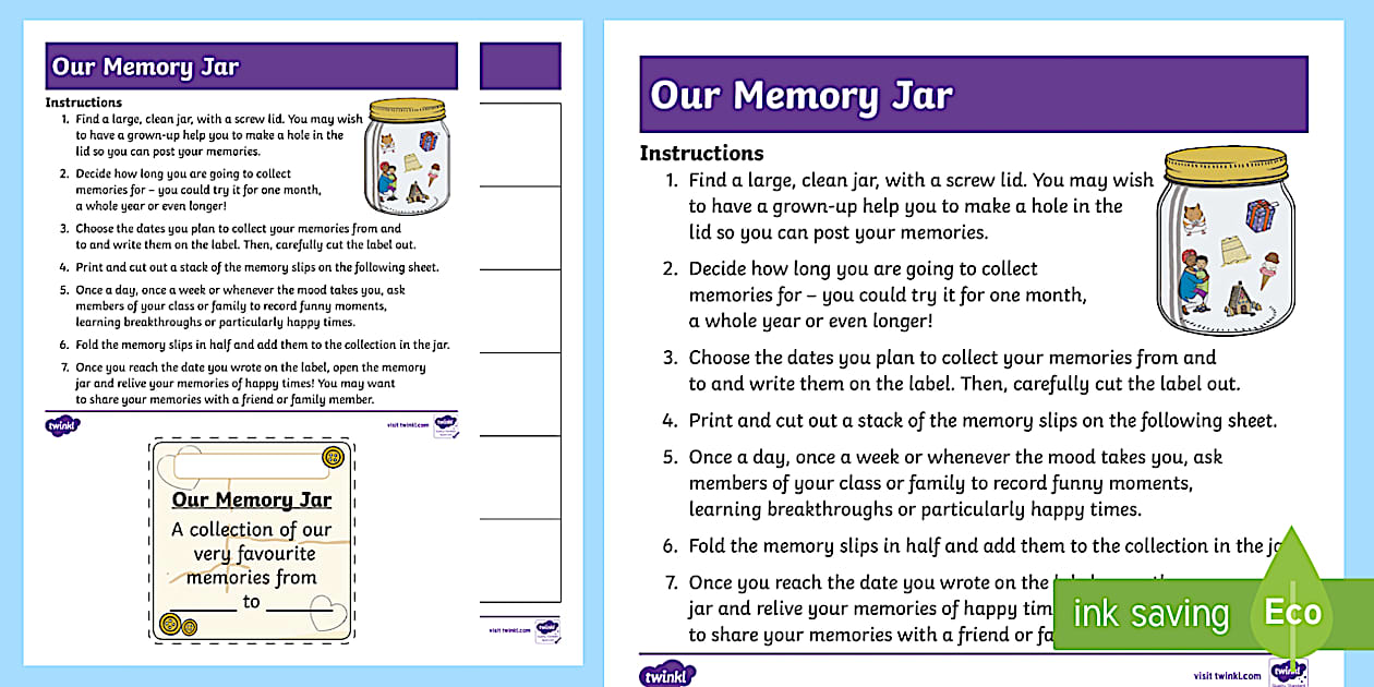 Our Memory Jar Signs and Labels (teacher made) - Twinkl