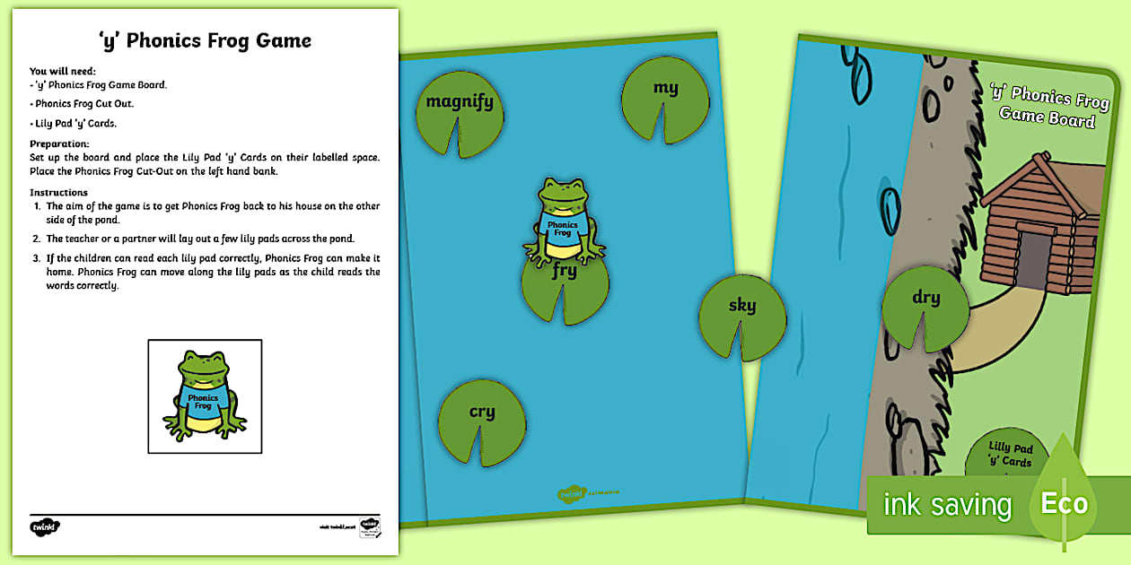 'y' Sound Phonics Frog Game - Twinkl