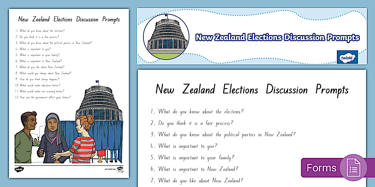 New Zealand Elections Discussion Prompts (teacher made)