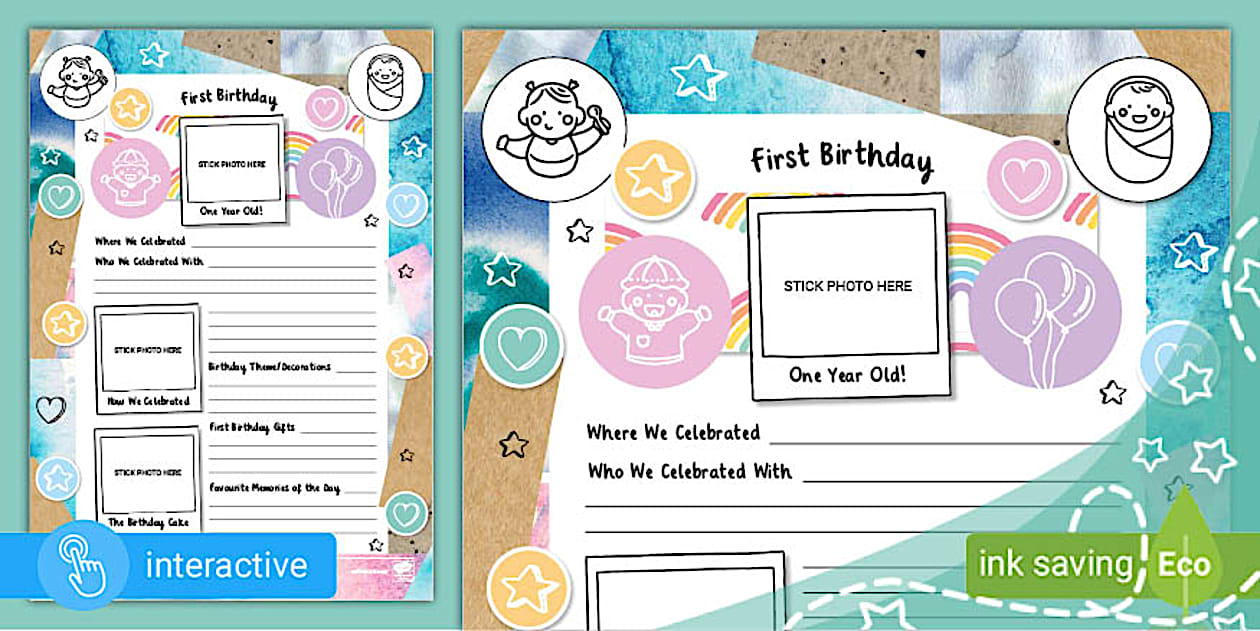 FREE! - First Birthday - My Baby Journal (teacher made)