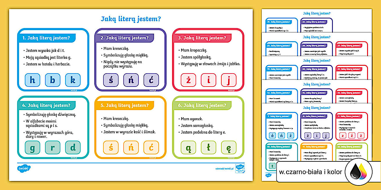 Jaką jestem literą? Gra edukacyjna (teacher made) - Twinkl