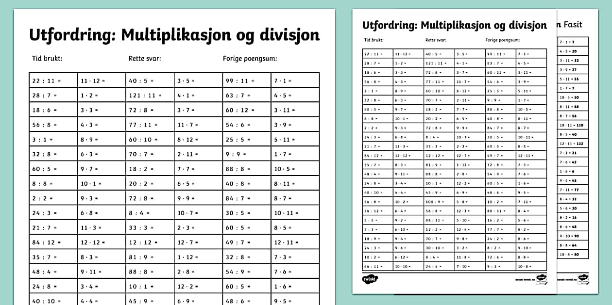 Den ultimate multiplikasjons- og divisjonsutfordringen