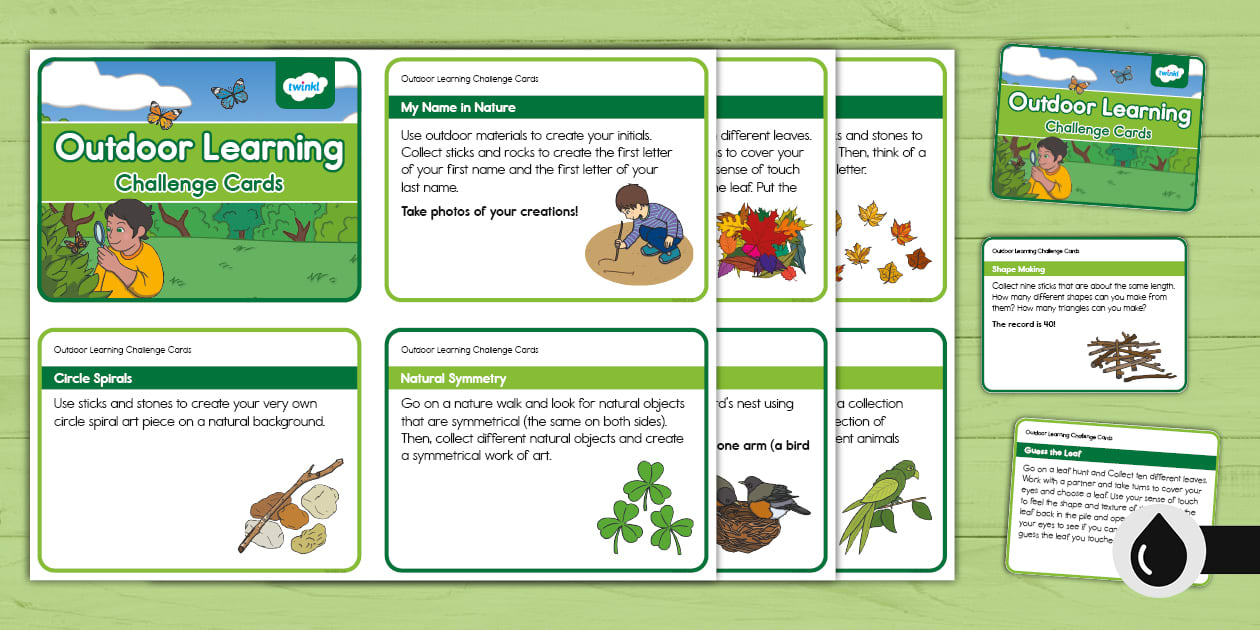 Outdoor Learning Challenge Cards (Teacher-Made) - Twinkl