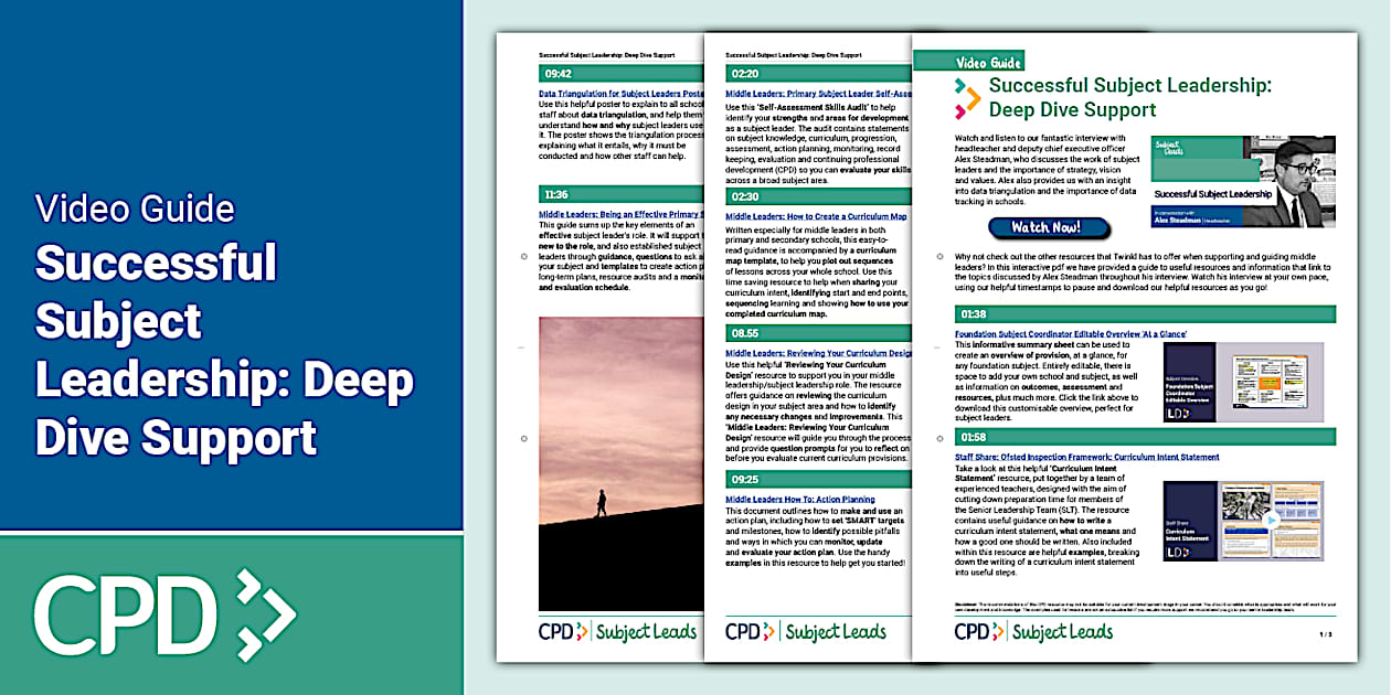 Successful Subject Leadership: Deep Dive Support - Twinkl