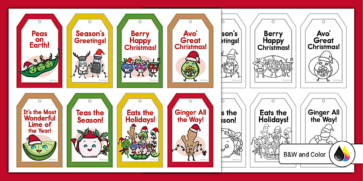 Christmas Puns Gift Tags (teacher made) - Twinkl