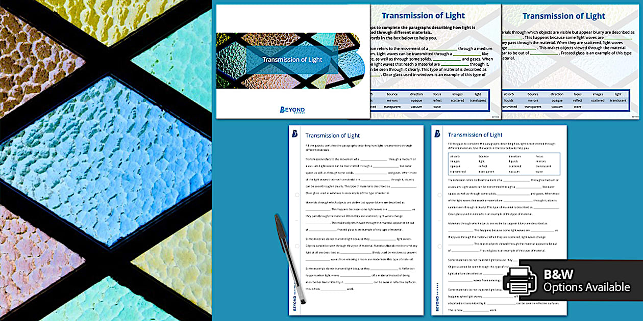 Transmission of Light Gap-Fill Resource Pack (Teacher-Made)