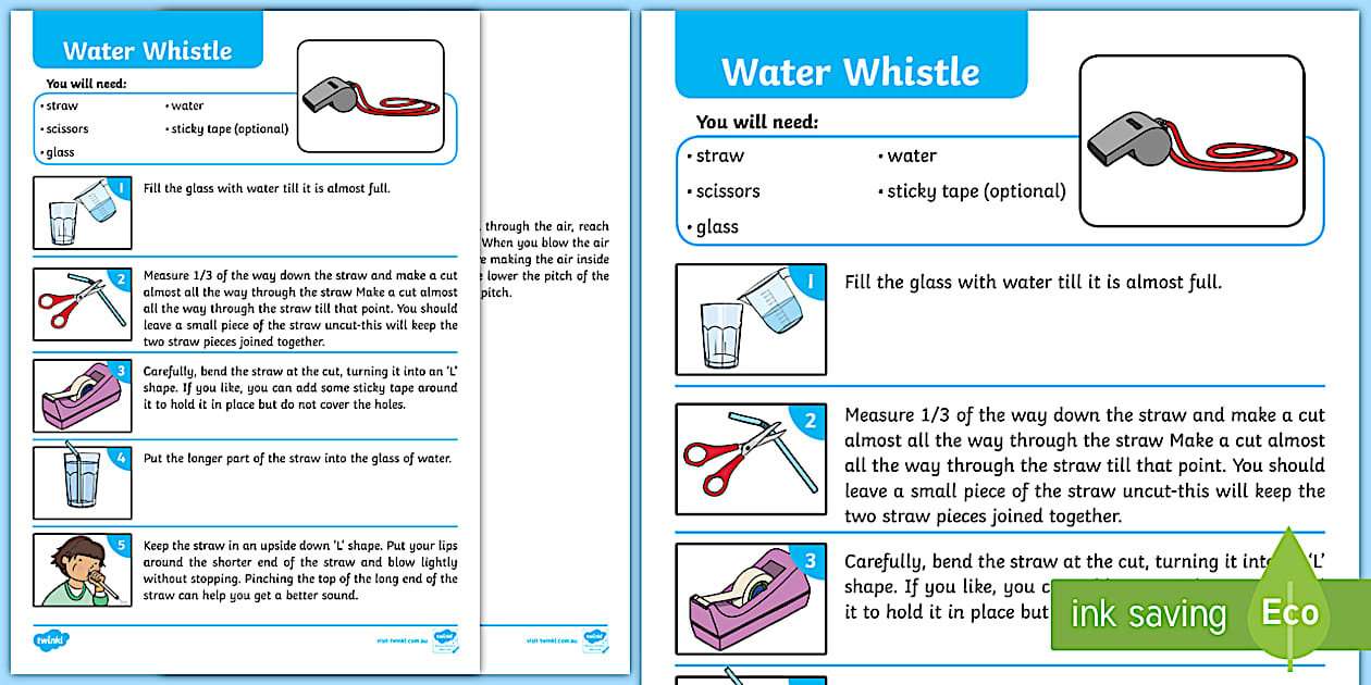 Water Whistle Science Experiment (teacher made) - Twinkl