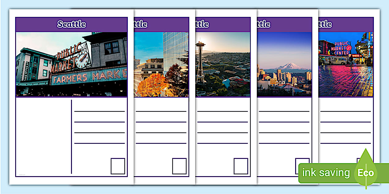 Seattle Postcards | Stationery | United States | Twinkl KS1