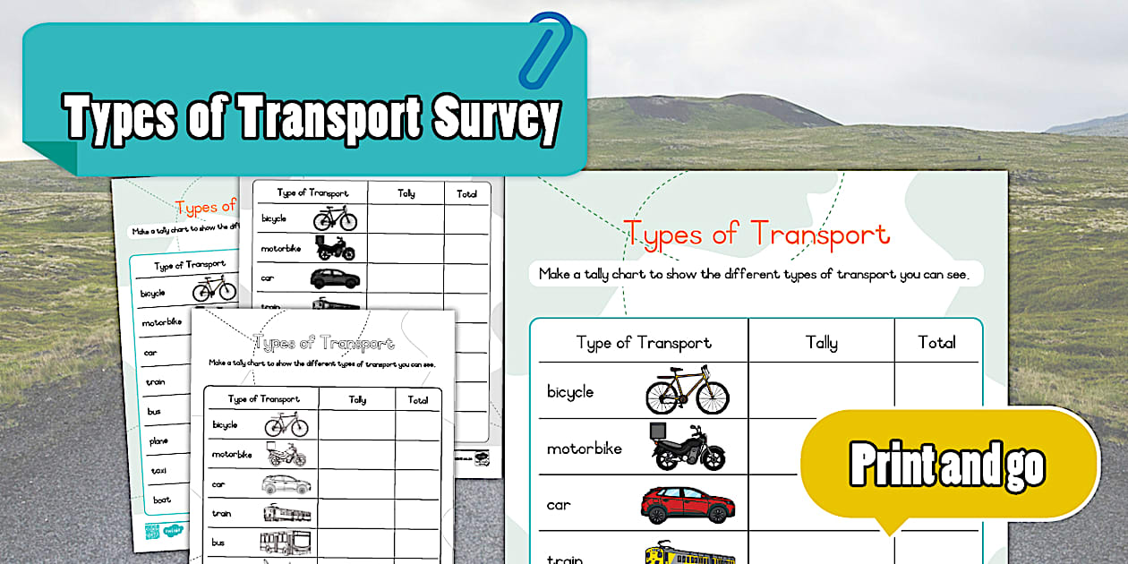 Foundation Phase Life Skills - Types of Transport - Survey Activity Sheet