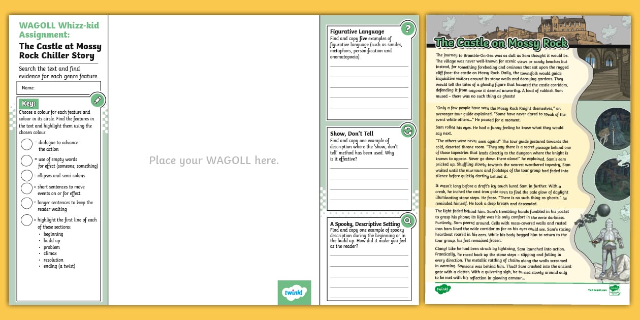 KS2 WAGOLL Whizz-kid: The Castle at Mossy Rock Chiller Story