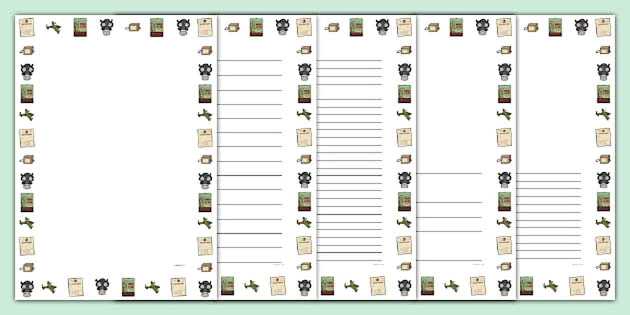 World War Two Full Page Borders (Landscape) - Twinkl