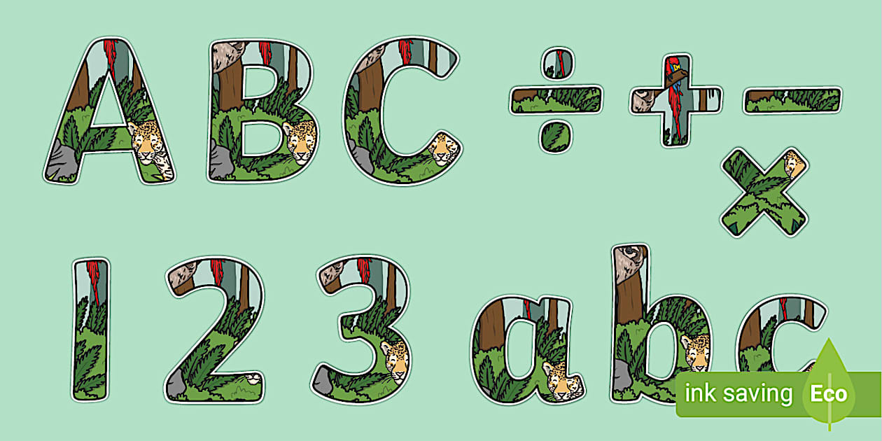 Jungle Themed Display Lettering (teacher made) - Twinkl