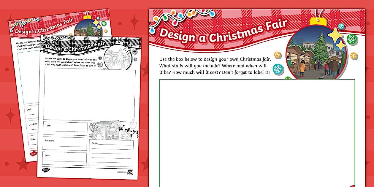 Design a Christmas Fair Worksheet (teacher made) - Twinkl