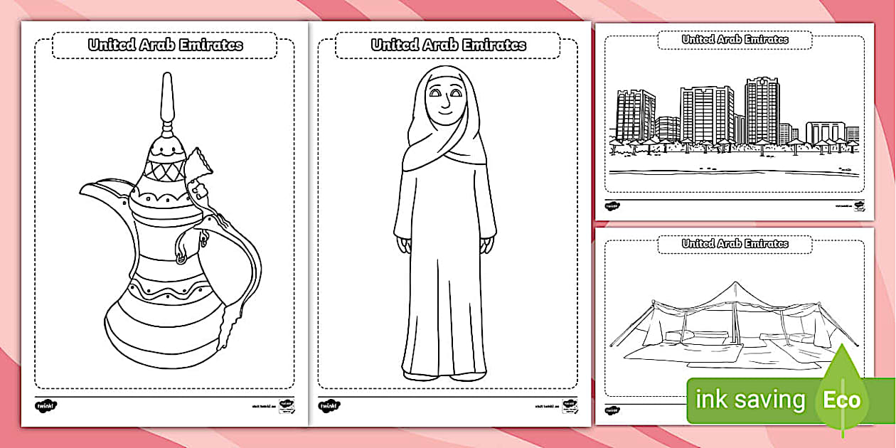 UAE-Themed Colouring Sheets (teacher made) - Twinkl