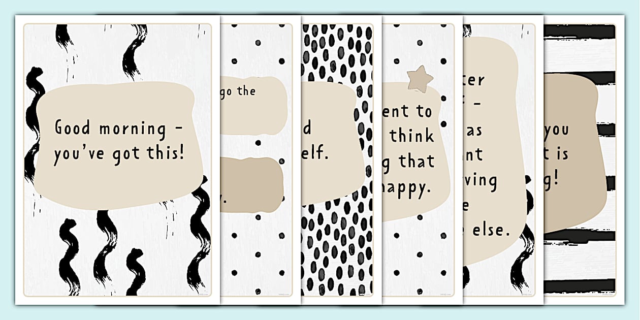 Positive Mental Health Inspirational Statements Neutral-Themed Posters Pack
