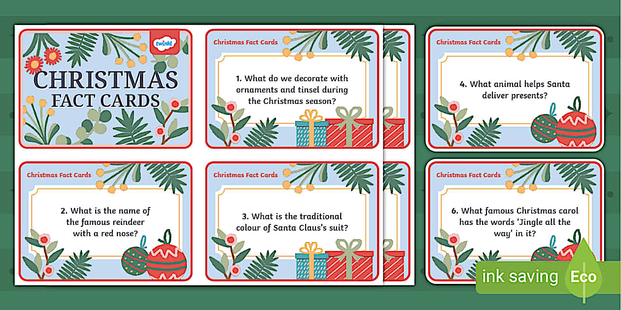 Christmas Fact Cards (teacher made) - Twinkl