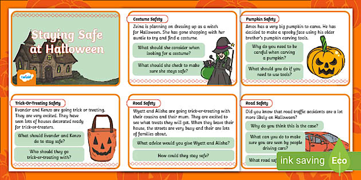 Staying Safe at Halloween Scenario Cards (Teacher-Made)