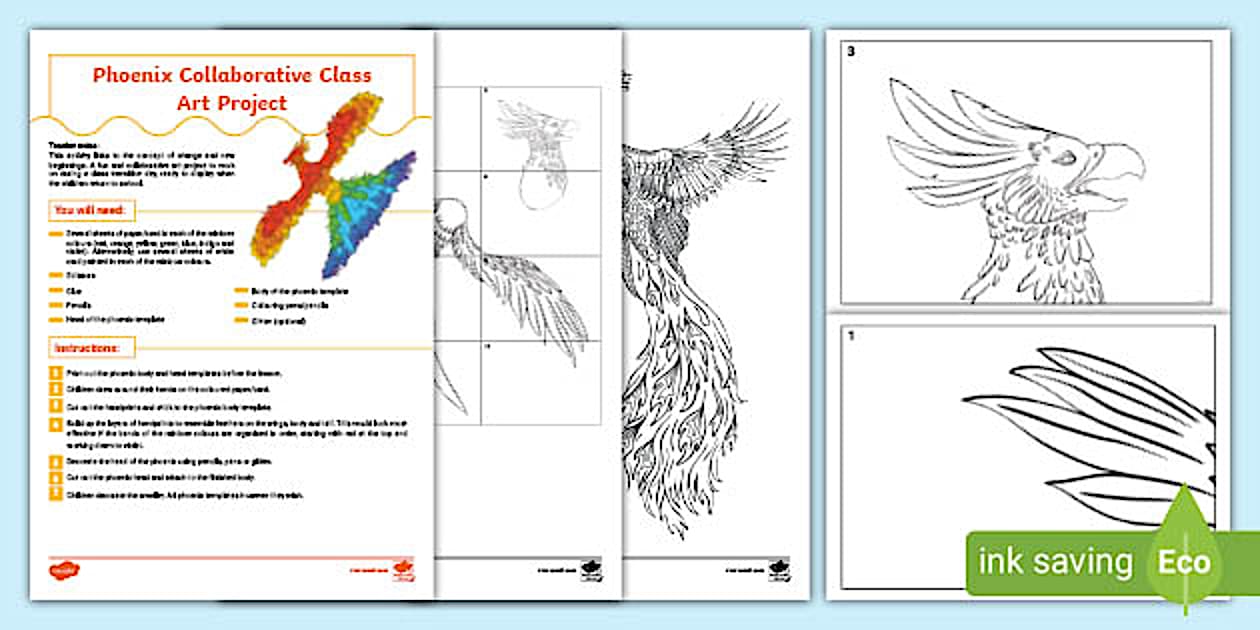 Phoenix Collaborative Class Art Project (teacher made)