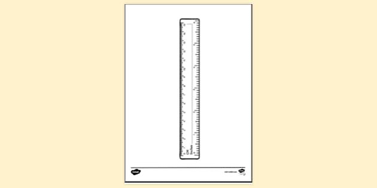 Short Ruler Colouring Sheet | Colouring Sheets - Twinkl