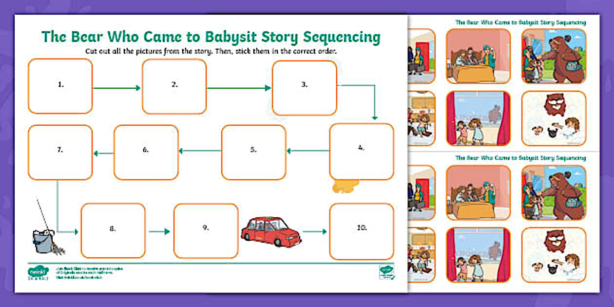 The Bear Who Came to Babysit Story Sequencing Activity