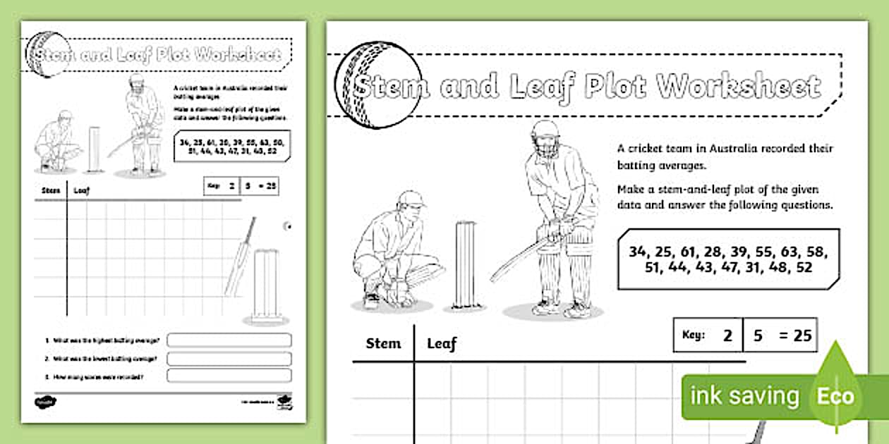 Stem and Leaf Plot Worksheet - Primary Resources - Twinkl