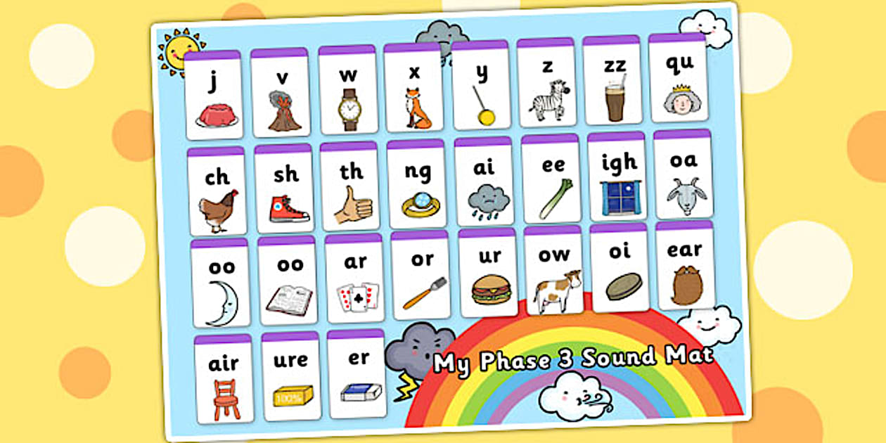 Weather Themed Phase 3 Sound Mat (teacher made) - Twinkl