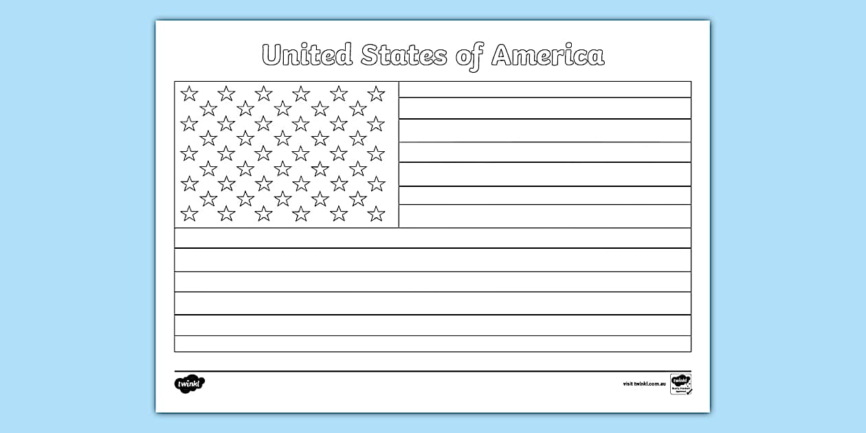 * NEW * American Flag Colouring Sheet - Twinkl Art - Twinkl