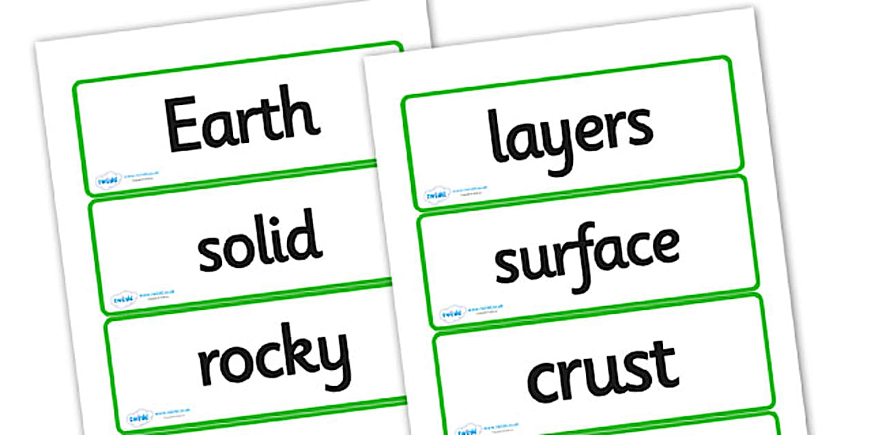 Layers of the Earth Word Cards (teacher made) - Twinkl