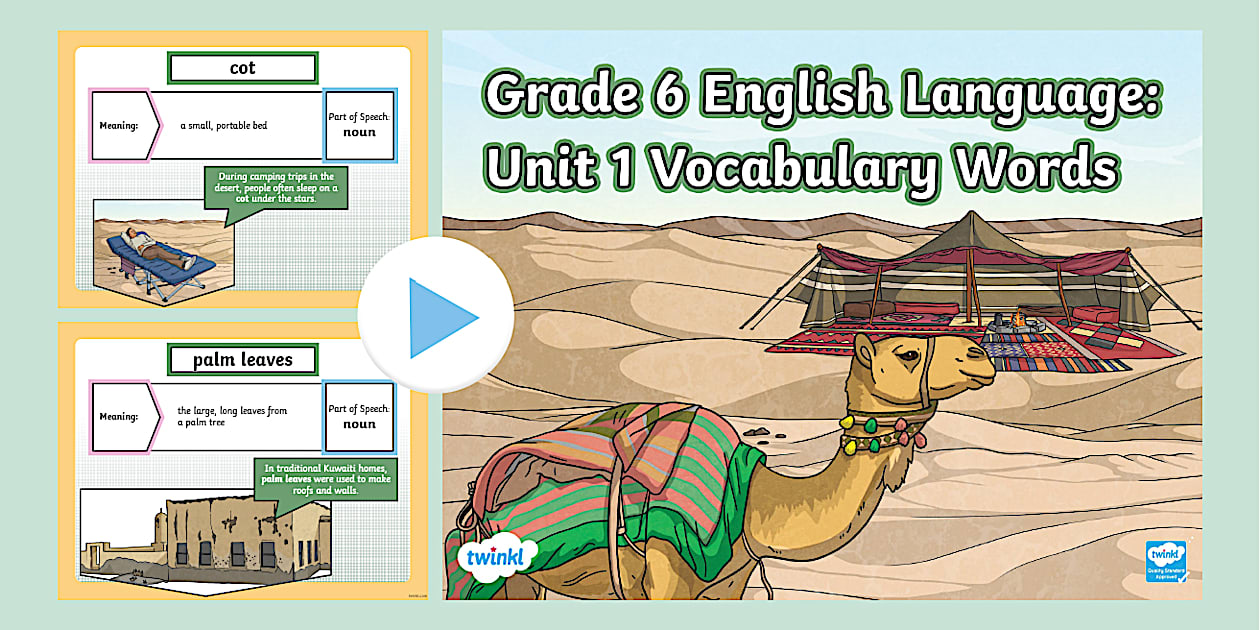 Grade 6 English Language: Unit 1 Vocabulary PowerPoint