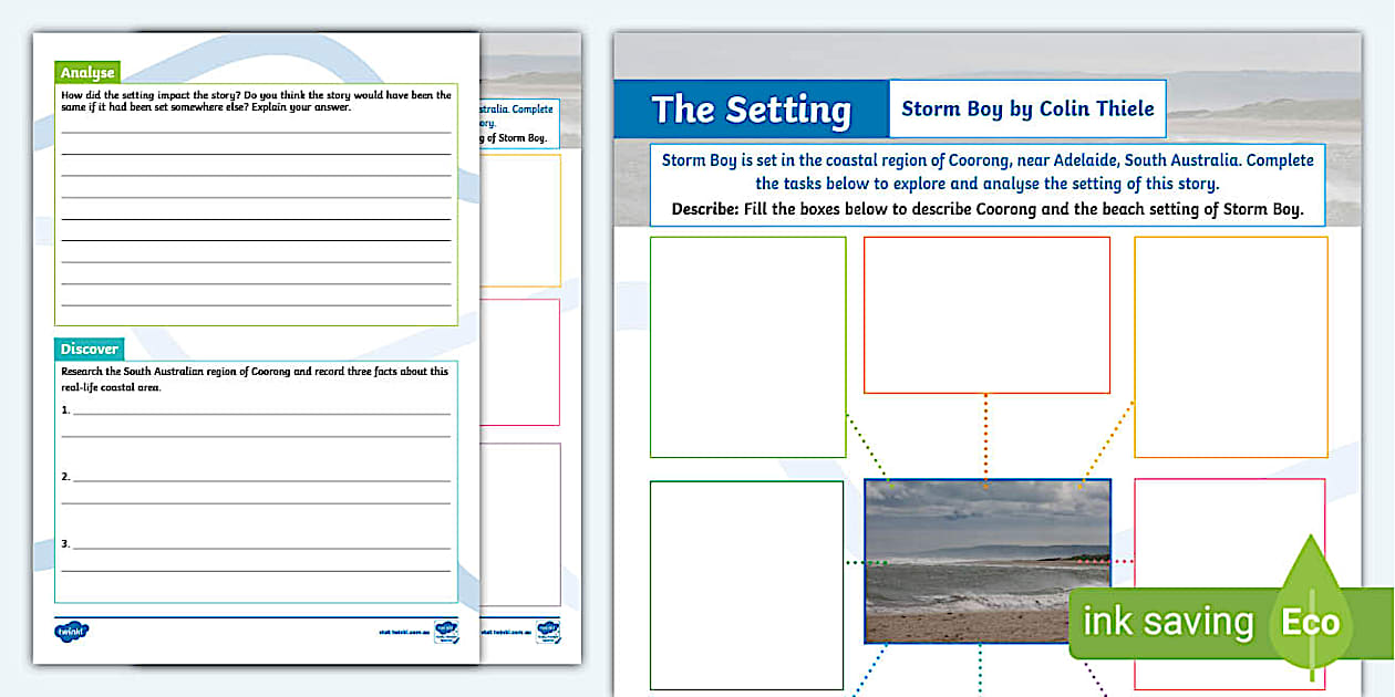 Storm Boy Worksheet on Setting | Primary Resources - Twinkl