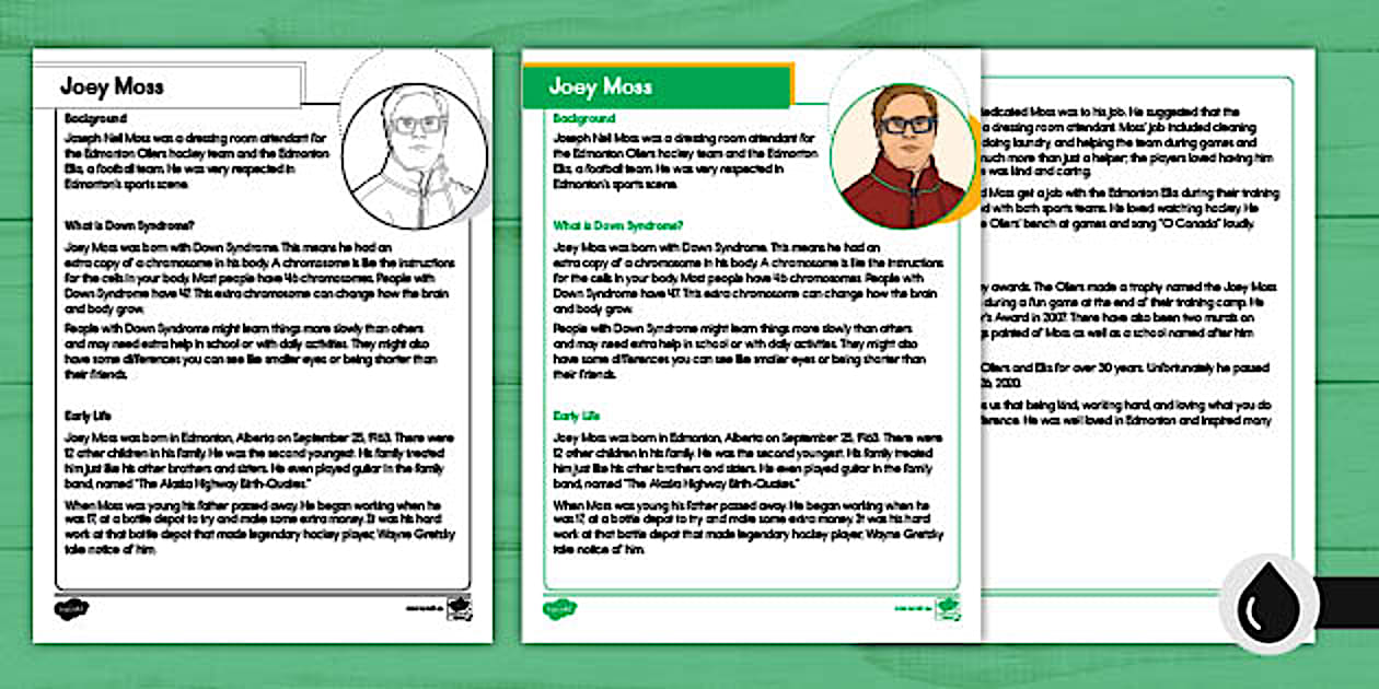 Joey Moss Primary Fact File (teacher made) - Twinkl
