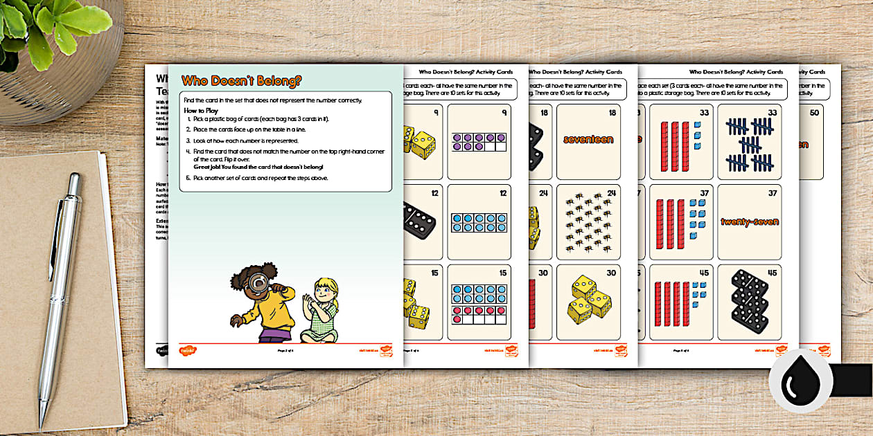 Who Doesn't Belong? Grade 1- Number Sense Math Centre