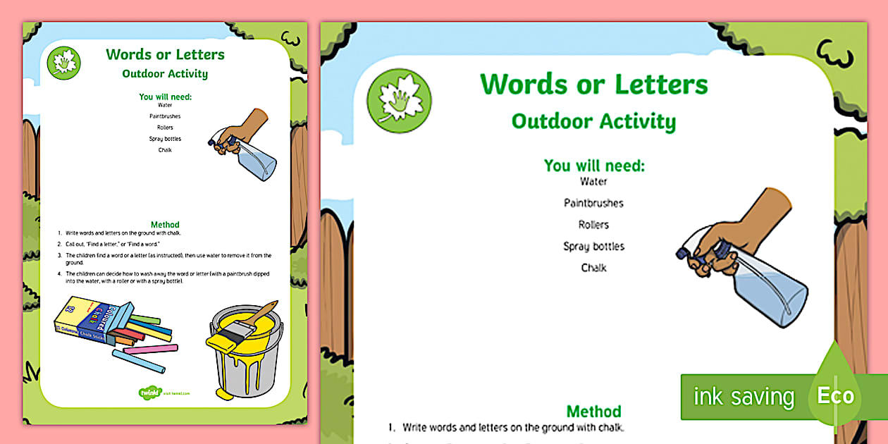 Words and Letters Outdoor Activity (Hecho por educadores)