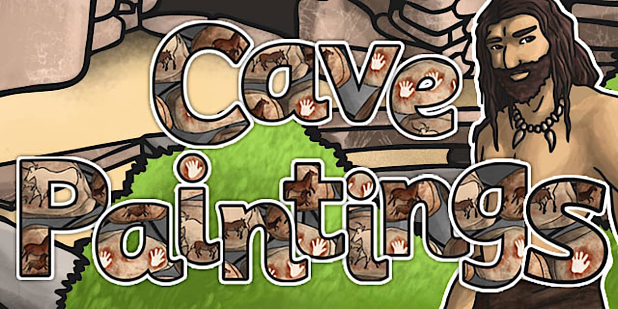 Cave Paintings Display Lettering (teacher made) - Twinkl