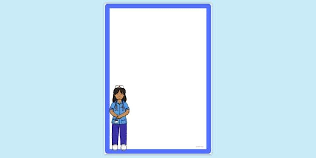 Simple Blank Nurse Page Border | Page Borders | Twinkl