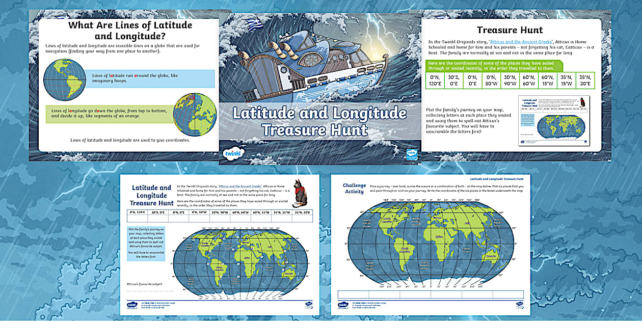 Latitude and Longitude Treasure Hunt: KS2 Activity Pack