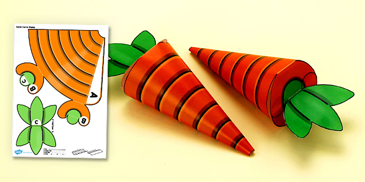 Easter Carrot Craft - Easter Crafts (teacher made) - Twinkl