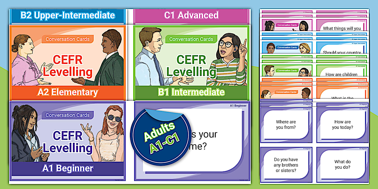 ESL CEFR Levelling Conversation Cards [Adults, A1-C1]