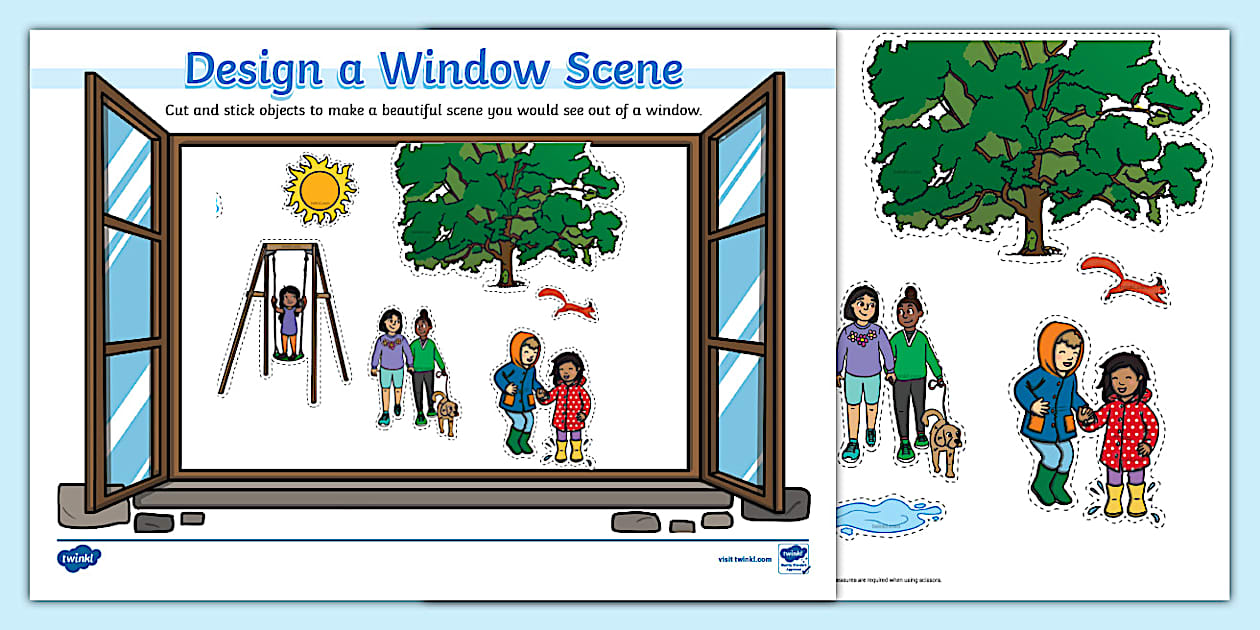 Design a Window Scene Cutting Activity (teacher made)