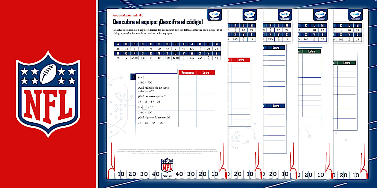 NFL: Descubre al equipo secreto - Juego de misterio [Edad 9-11]