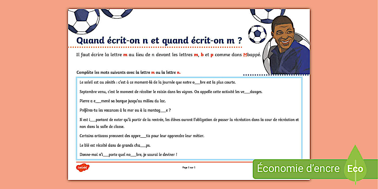 Comment choisir entre la lettre m et la lettre n