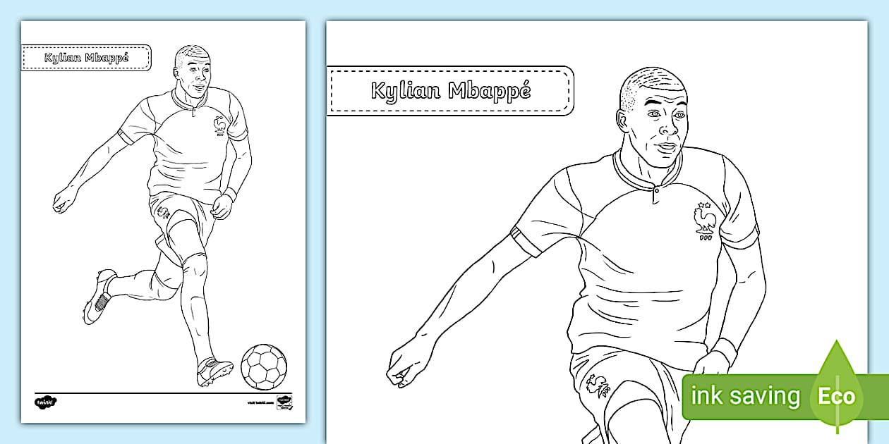 Kylian Mbappé Colouring Sheet - Football (teacher made)