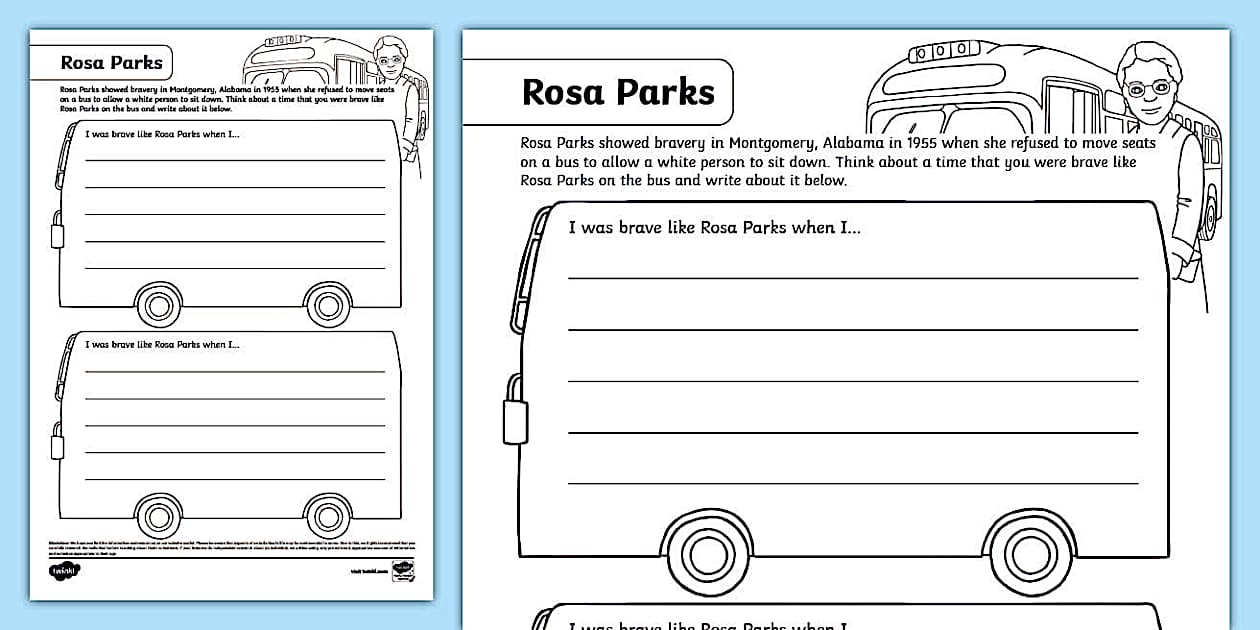 Rosa Parks Bus Activity Sheet (Teacher-Made) - Twinkl