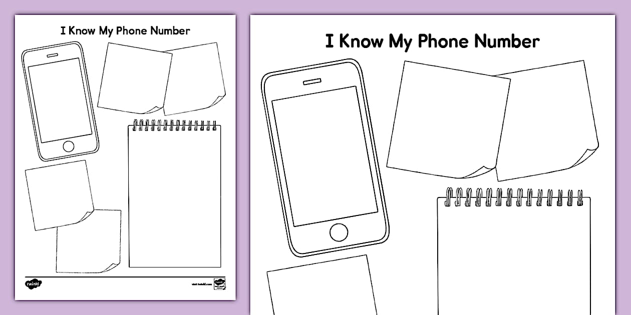 I Know My Phone Number Practice Pad Worksheet (teacher made)