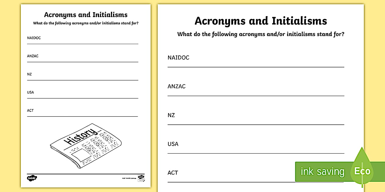 TAS Identifying Acronyms and Initialism Assessment Sheet