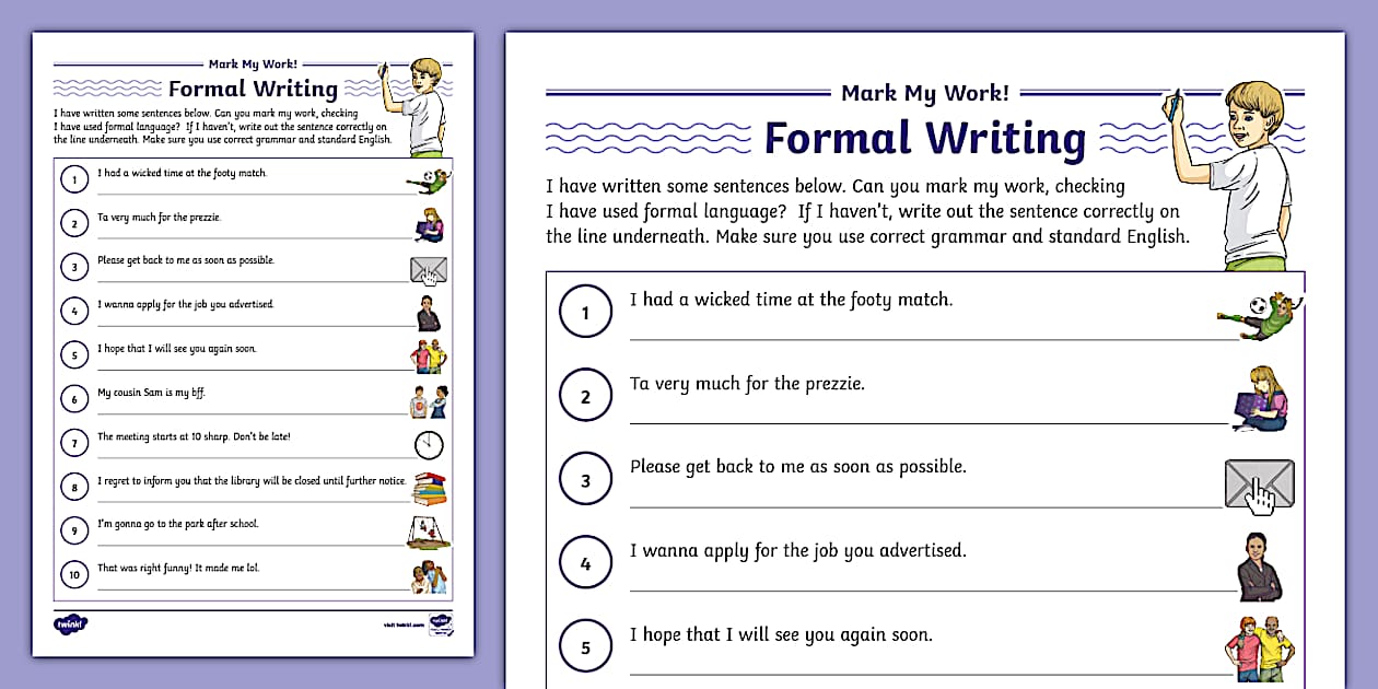 Mark My Work! Formal Writing - English - KS2 (teacher made)